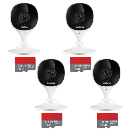 Kit 4 Câmera Inteligente Interna Wi-fi Full HD IMX Branca Intelbras C/4 ...