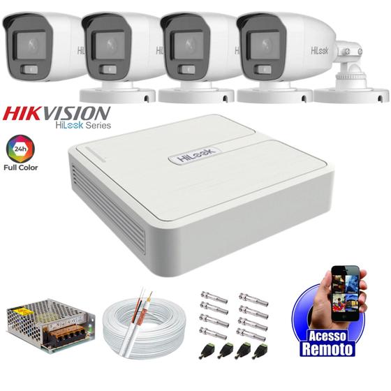 Kit 4 Câmeras de Segurança Hilook Hikvision Colorvu Full Hd Colorida ...