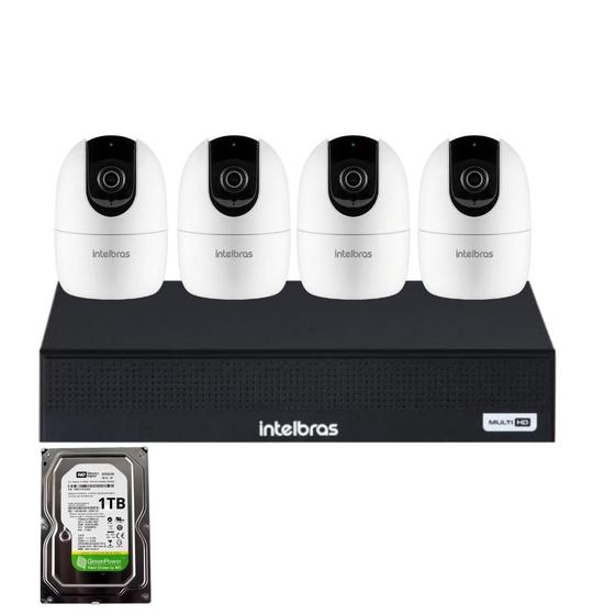 Kit 4 Câmeras Full HD Im4 C Intelbras Branca Nvd 1404 Intelbras Com 4 ...