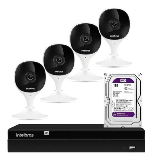 Kit 4 Câmeras Infra 10 Wifi Sf Imx Full Hd Nvr Intelbras 1tb - Câmera ...