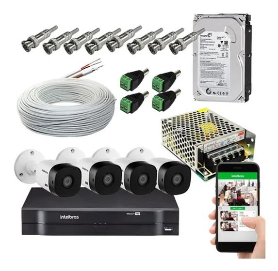 Kit 4 Câmeras Intelbras 1120 B HD Dvr 4 Canais completo - Câmera de ...