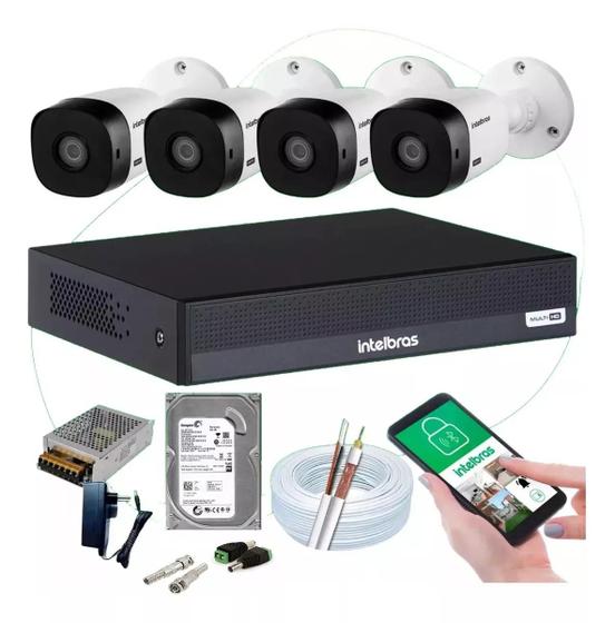 Kit 4 Câmeras Intelbras 1120b Dvr 4 Canais Lançamento - Com Hd ...