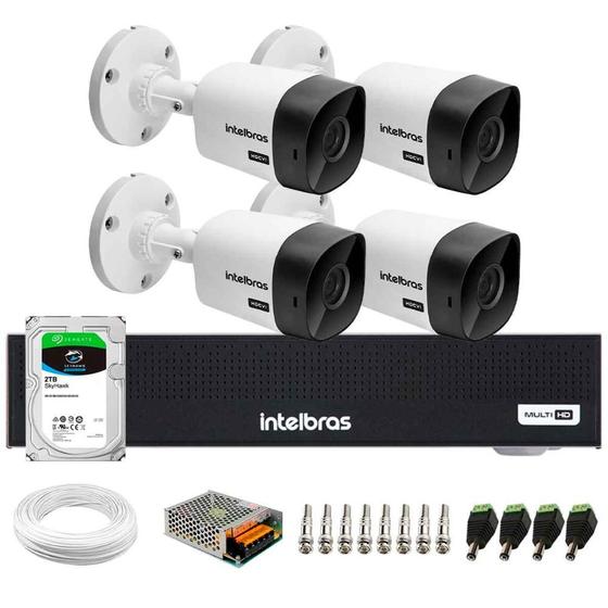Kit 4 Câmeras Intelbras VHC 1120 B HD 720p Visão Noturna 20m IP66 ...
