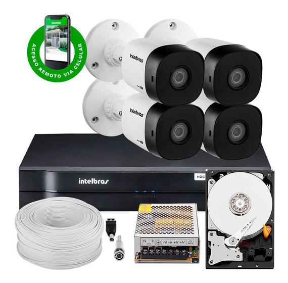 Kit 4 Câmeras Intelbras Vhd1010 Dvr 4 Canais Mhdx Intelbras - Gravador ...