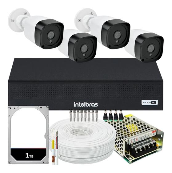 Kit 4 Cameras Segurança Full Hd 1080p Dvr Intelbras 8 Canais ...