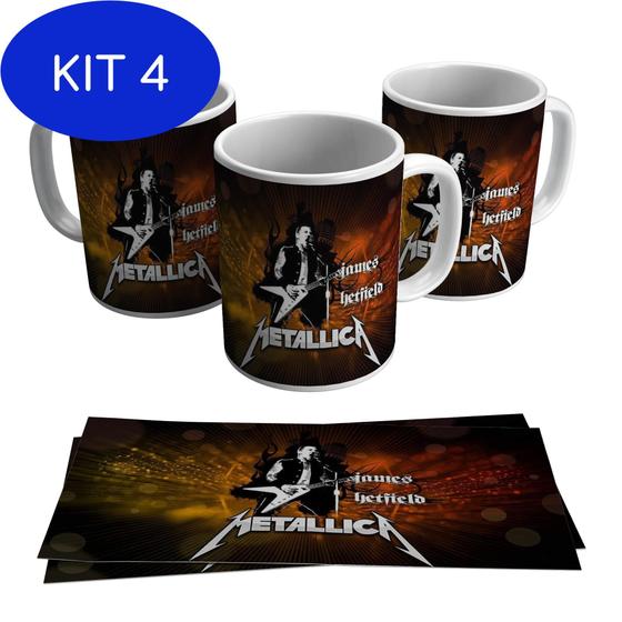 Kit 4 Caneca Metallica Grupo Rock Heavy Metal 325ml - Live - Canecas ...