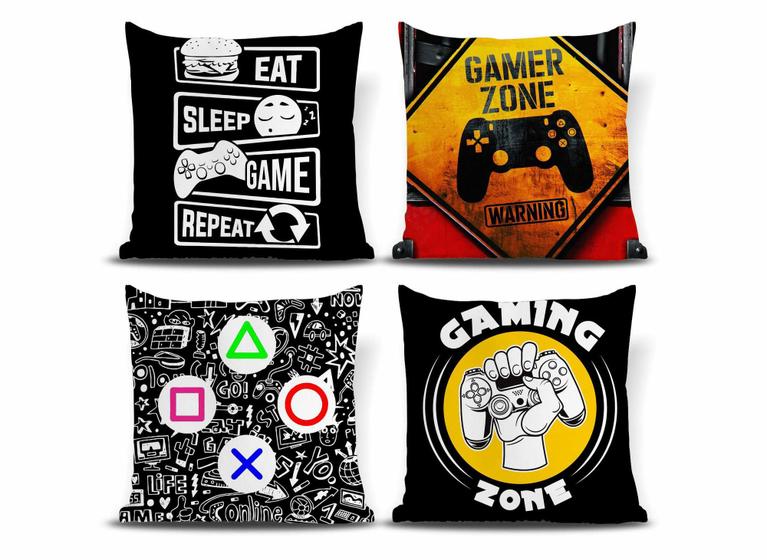 kit 4 capas de almofada 40x40cm Game Gamer Md0077 - Misatex - Capa de ...