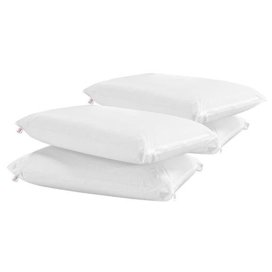 Kit 4 Capas Protetor De Travesseiro Impermeável Zíper Antiácaro Não Faz ...