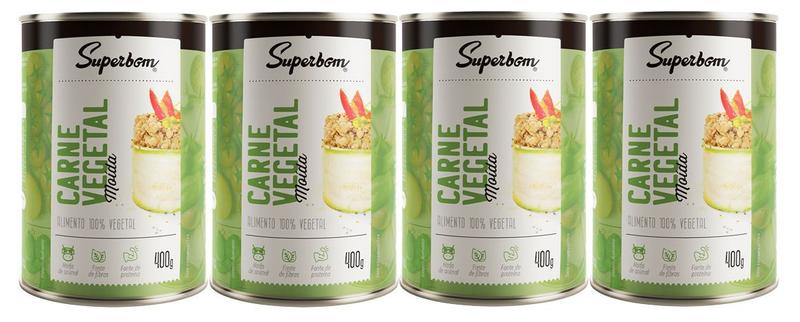 kit 4 Carne Vegetal Moída Vegetariano SuperBom 400g - Carne Vegetal ...