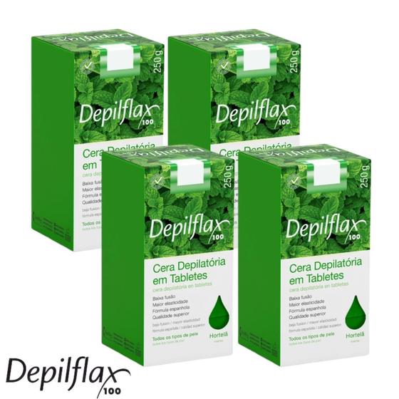 Kit 4 Cera Quente Depilação Elástica Hortela Em Barras 250g Depilflax ...