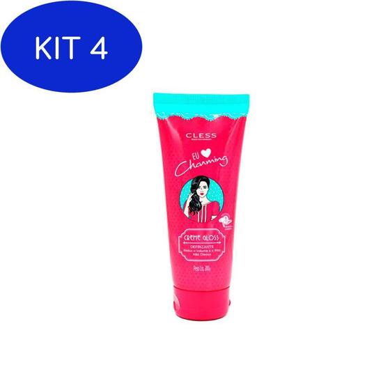 Kit 4 Charming Creme Gloss Defrizante 200Gm Cless Protetor Térmico ...