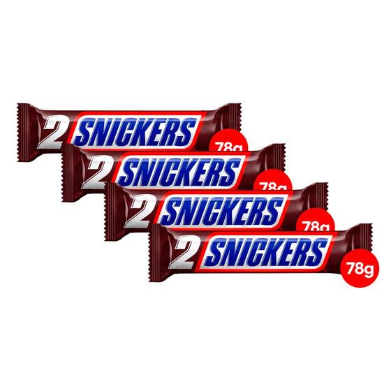 Kit 4 Chocolate Snickers Duo Original 78g - Chocolate / Barra de ...