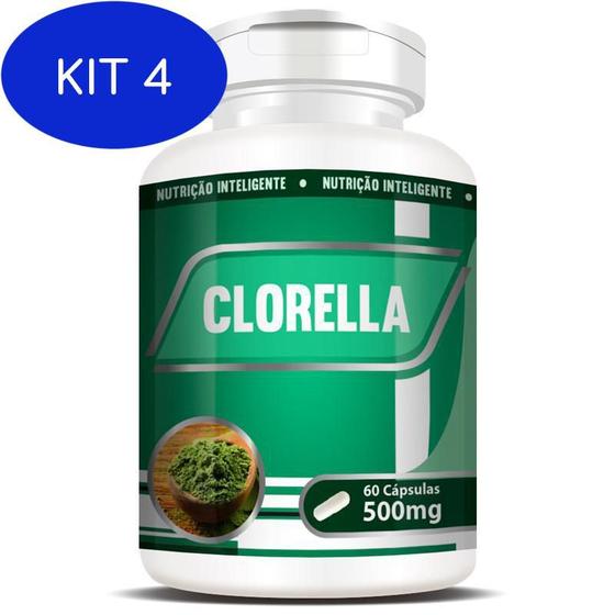Kit 4 Clorela Original (Clorella) 500Mg - 1 Pote Com 60 - Flora ...
