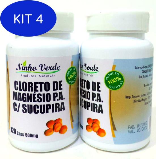 Kit 4 Cloreto de Magnésio com Sucupira - 240 cáps Ninho - Ninho Verde Produtos Naturais ...