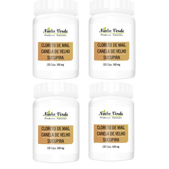 Kit 4 Cloreto De Magnésio P.a + Sucupira + Canela De Velho 120 - Ninho Verde - Cloreto de ...