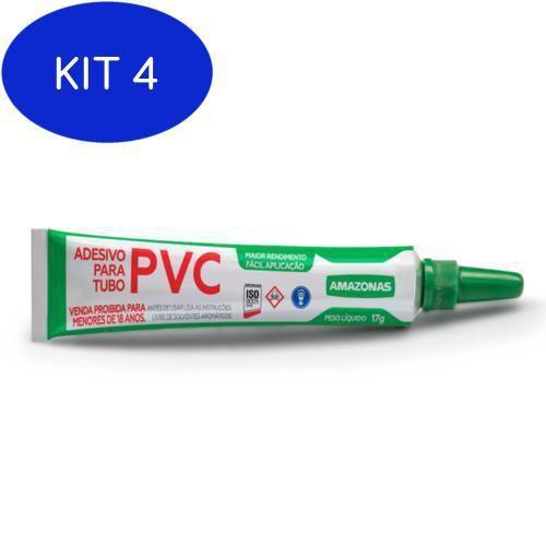 Kit 4 Cola Adesivo Para Tubo Pvc 17G - Amazonas - Cola PVC - Magazine Luiza