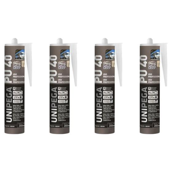 Kit 4 Cola Pu 40 Profissional Placa Revestimento Pvc 3d 400g - Unipega ...
