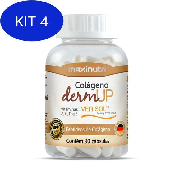Kit 4 Colágeno Dermup Verisol Vitaminas A-C-D-E 90 Cáps - Maxinutri - Colágeno - Magazine Luiza