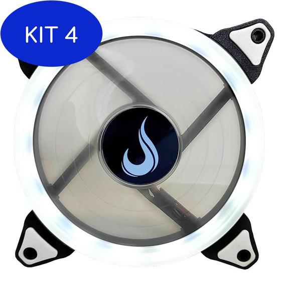 Kit 4 Cooler Fan Rise 120Mm Branco Rm-Fn-01-Bw - Cooler para Computador ...