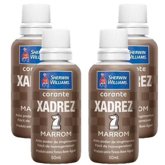 Kit 4 Corante Líquido Xadrez Sherwin Williams Tintas Bisnaga Pigmento Cores Parede Base Dágua ...