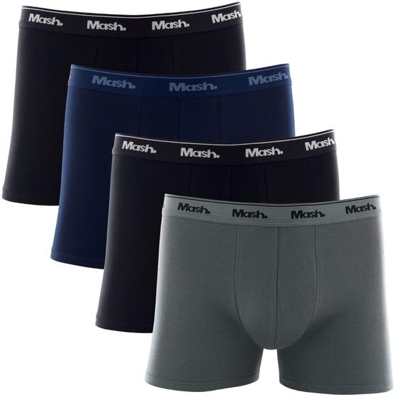 Kit 4 Cuecas Lisa Mash Básica Boxer Box Algodão Cotton Masculina Homem ...