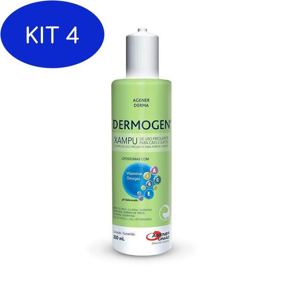 Kit 4 Dermogen Shampoo 200Ml - Agener Uniao - Shampoo - Magazine Luiza