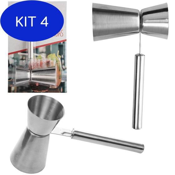 Kit 4 Dosador De Bebida / Copo Shot Duplo De Inox Com Cabo - Clink ...