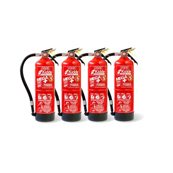 Kit 4 Extintores Pqs Abc 2kg 2a:20bc 5 Anos Kidde - Predial - Extintor ...