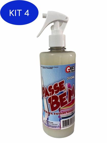 Kit 4 Facilitador De Passar Roupa Líquido- Passe Bem 500Ml -Gnel - Gnel ...