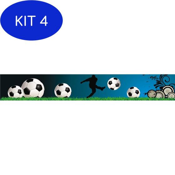 Kit 4 Faixa parede infantil border adesivo futebol bola - Www ...