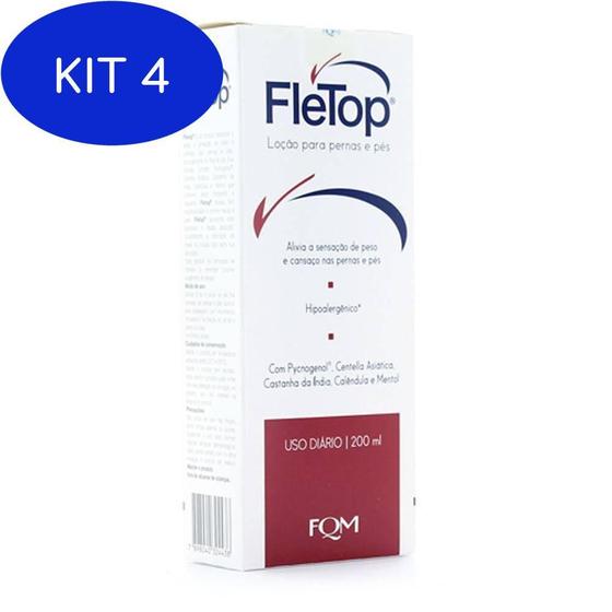 Kit 4 Fletop Loção Hidratante Para Pernas E Pés 200ml - Hidratante para ...