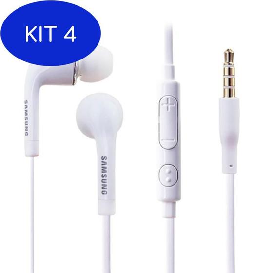Kit 4 Fone Ouvido Auricular Original Branco Samsung Galaxy - Fone de ...