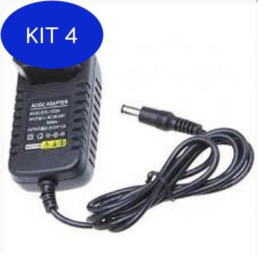 Kit 4 Fonte 12V 3A Estabilizada Chaveada Bivolt Com Conector P4 ...