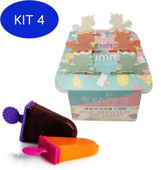 Kit 4 Forma Sorvete Picolé Infantil Unicórnio Original Livre Bpa - VMP ...