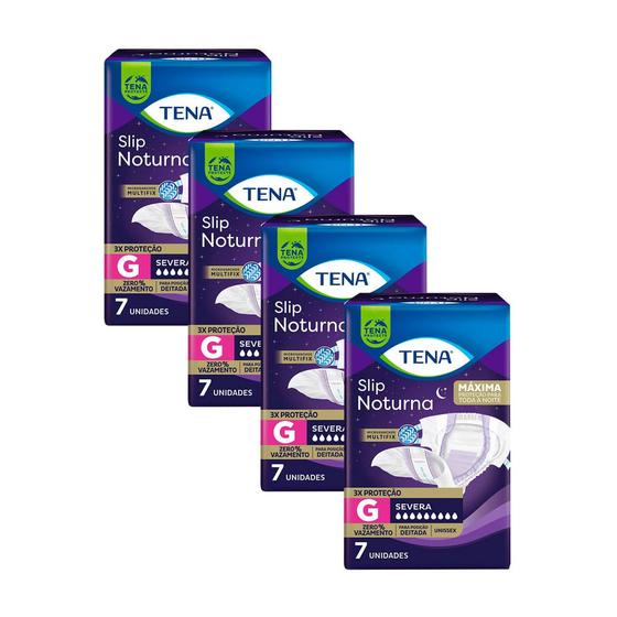Kit 4 Fralda Geriátrica Tena Slip Noturna Tamanho G com 7 Unidades ...