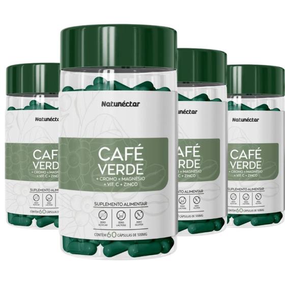 Kit 4 Frasco Extrato Café Verde Suplemento Alimentar Natural Coffee ...