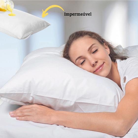Kit 4 Fronha Capa Protetora de Travesseiro Impermeável com Zíper ...