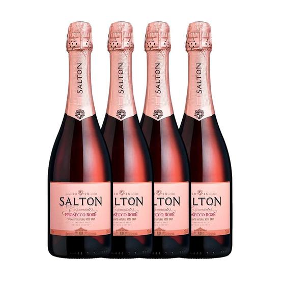 Kit 4 Garrafas Espumante Brasileira Salton Prosecco Brut Rosé 750ml ...