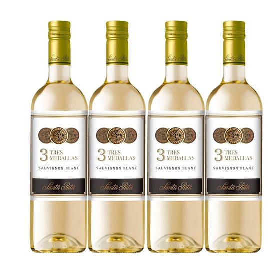 Kit 4 Garrafas Vinho Três Medallas Sauvignon Blanc 750ml - Vinho ...