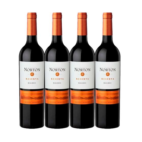 Kit 4 Garrfas Vinho Argentino Norton Reserva Malbec 750ml - Vinho - Magazine Luiza