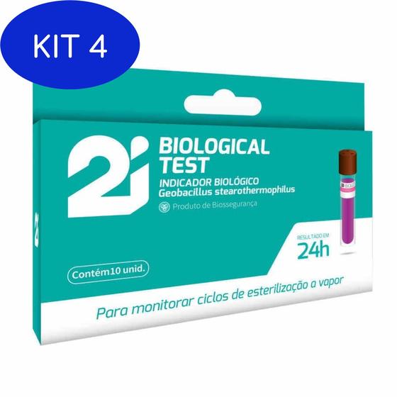 Kit 4 Indicador Biológico 24H Biological Test Com 10 Undades - 2I ...
