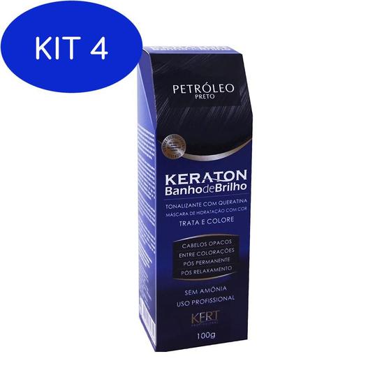 Kit 4 Keraton Banho De Brilho Petróleo Preto Kert - Tonalizante de ...