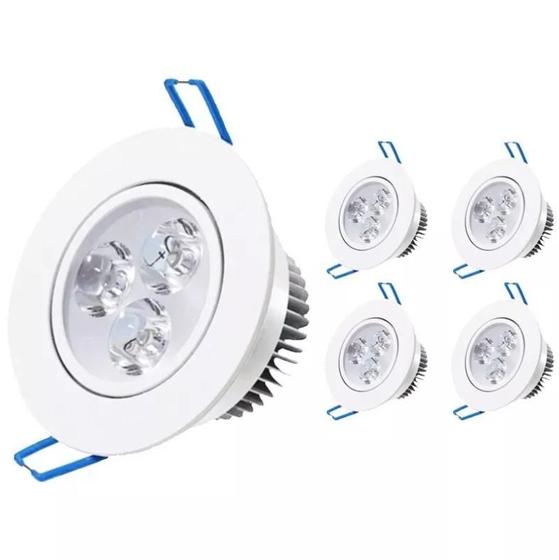 Kit 4 Lâmpadas Led 3W Spot Redondo Embutir Bco Frio Bivol - Tf - Spot ...