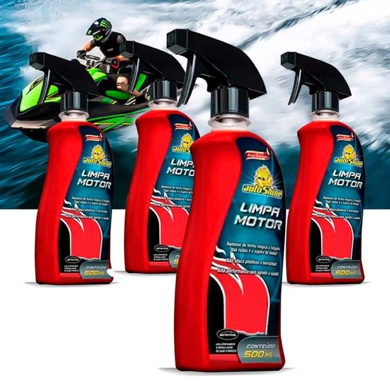 Kit 4 Lava Motor Jet Ski Marítimo 500ml - AutoShine - Limpa Motor ...