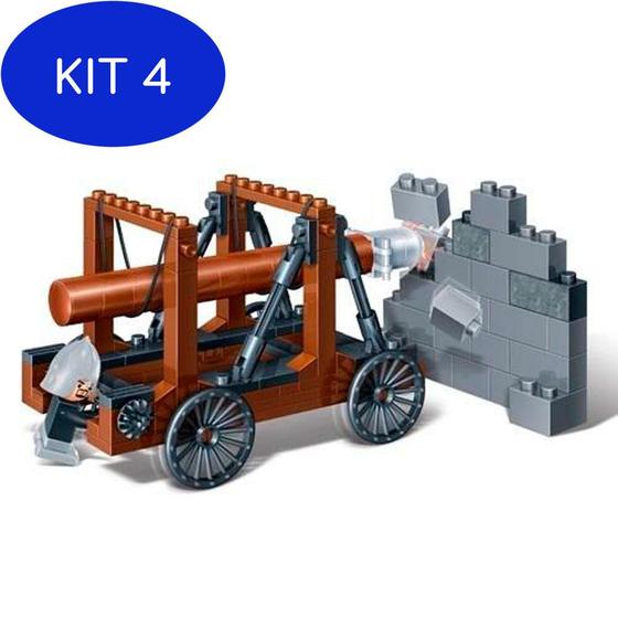 Kit 4 Lego Medieval Bombardeio Medieval 118 Peças Banbao - Brinquedos ...