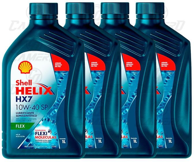 Kit 4 Litros De Óleo Para Motor Shell Helix Hx7 10W-40 Semissintético ...