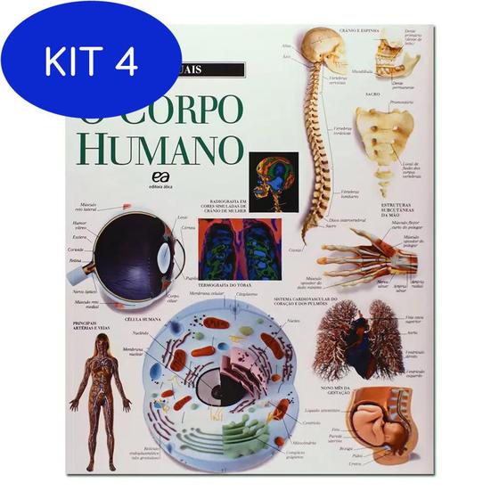 Kit 4 Livro O Corpo Humano, Atlas Visuais - Ática (Edição - Mapas e ...
