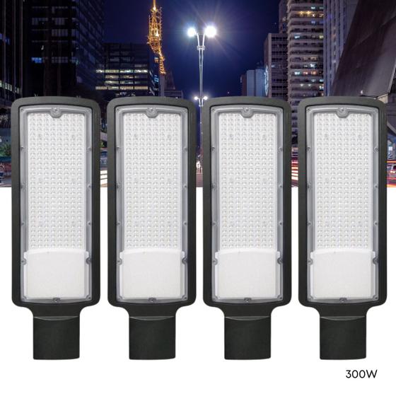 KIT 4 Luminaria Led 300w Smd Ip67 Bivolt Para Poste Externo - BOA LED ...