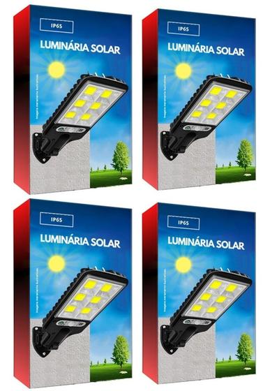 Kit 4 Luminária Solar 100w Led Refletor Com Sensor Automático ...