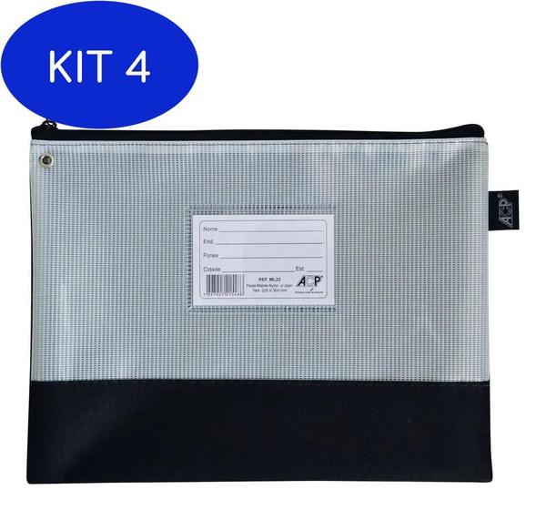 Kit 4 Malote Com Zíper Acp Em Nylon 22X30 Cm Ml-22 Com 5 Un - Pastas ...